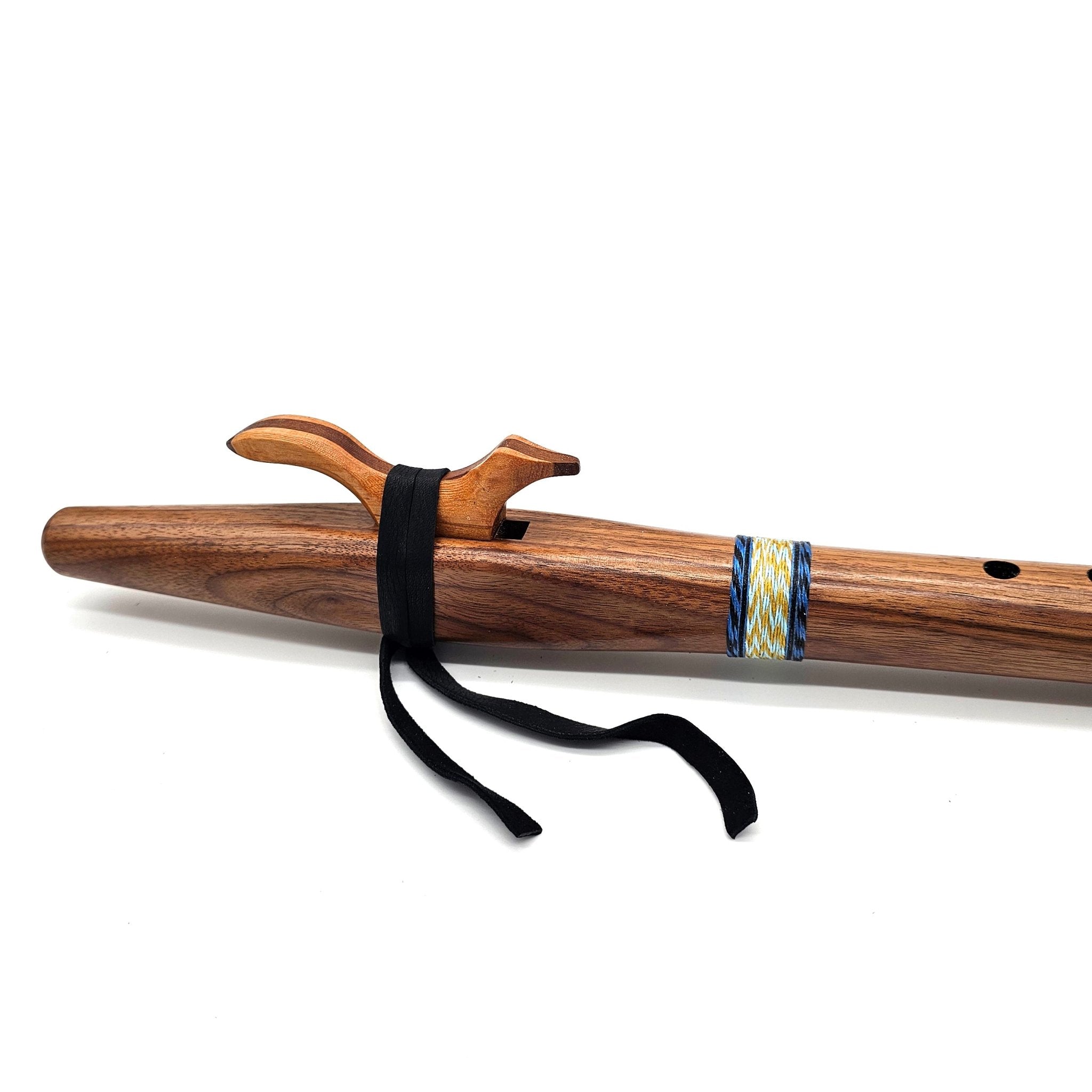 Walnut Native American style flute in the key of F Sharp by Stellar Flutes